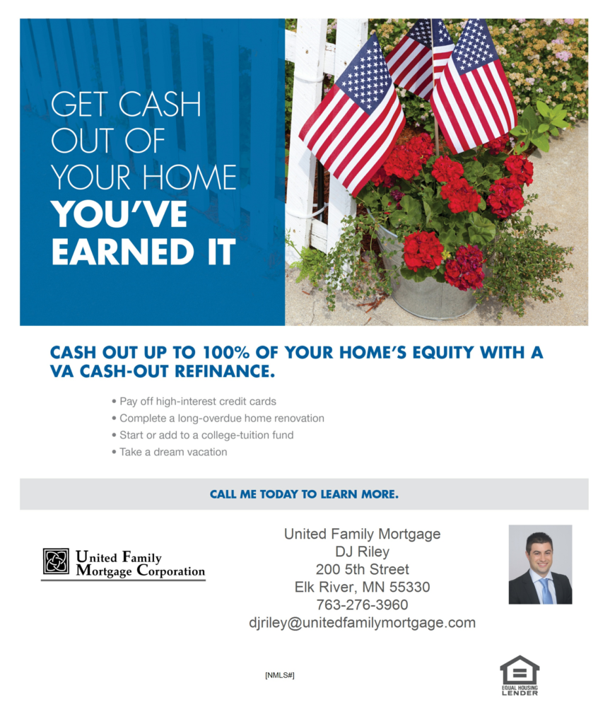 VA Cash-Out Refi & Use 100% of Home's Equity - UnitedFamilyMortgage